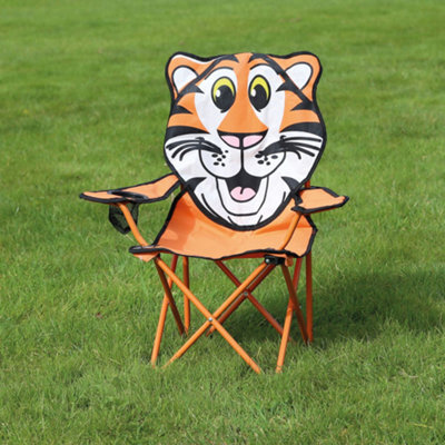 QUEST KIDS ANIMAL TIGER FOLD UP FOLDING CHAIR CAMPING GARDEN BEACH