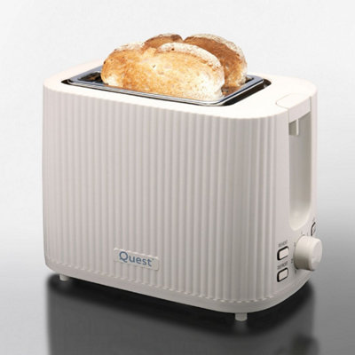 Quest Modern Grooved 2 Slice Toaster - White