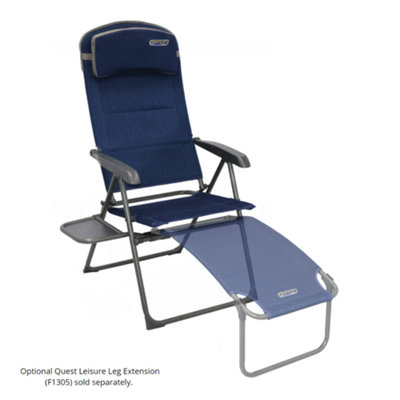 Quest Ragley Pro Recline Chair with Side Table Blue Adjustable Recline ...