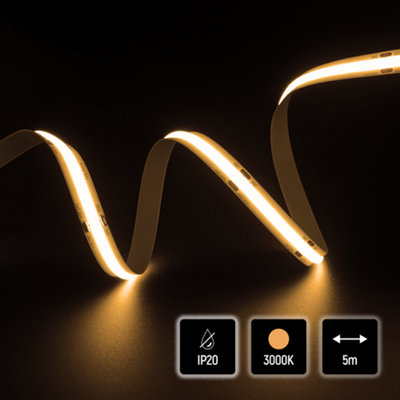 Quik Strip 12W/m Addressable/Digital COB LED Strip, 24V IP20 3000K ...