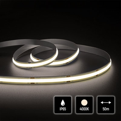 Quik Strip 15W/m COB LED Strip, 24V IP65 4000K, 528LEDS/m, 1480Lm/m ...