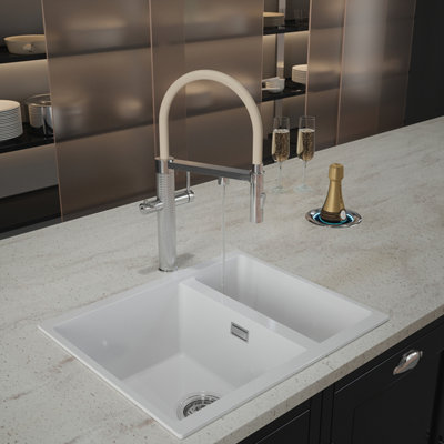 QUILT BOILING WATER TAP CHROME WITH IVORY TUBE
