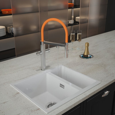 Quilt Boiling Water Tap Chrome with Orange Tube