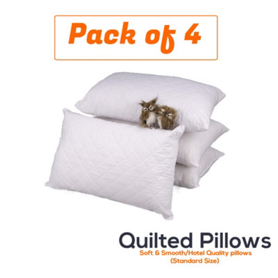 Quilted Pillows Hotel Quality Bounce Back Deep Filled Soft Bed Pillow ...