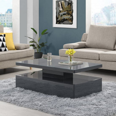 Glass grey coffee table store