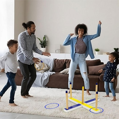 Shop Quoits Garden Game Set with Wooden Ring Toss 5 Rope Rings, 10 ...