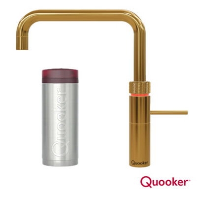 Quooker Fusion Square Boiling Water Tap in Gold with PRO3 Tank