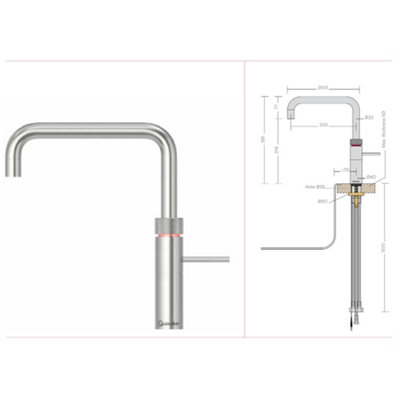 Quooker Fusion Square Boiling Water Tap in Patinated Brass with PRO3 Tank