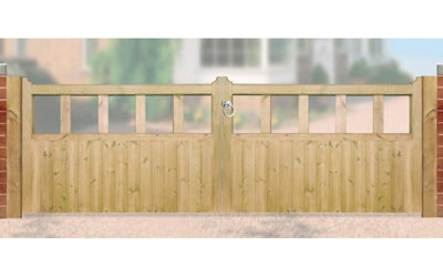 Quorn Low Double Driveway Garden Gate - Pressure Treated Scandinavian ...