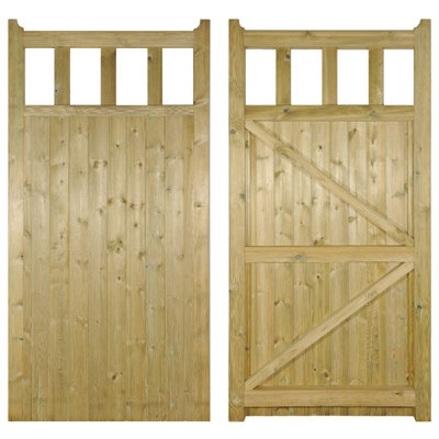 QUORO Tall Single Wooden Garden Gate 900mm Wide x 1800mm High QU23