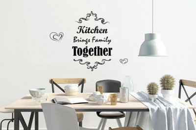 Quote Kitchen Brings Family Together Stickers Stock Clearance | DIY at B&Q