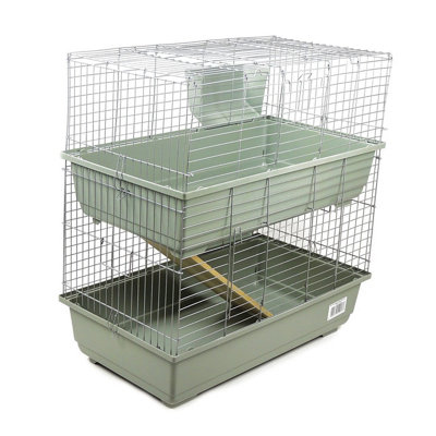 Buy Rabbit 80 Double Cage Indoor for Rabbits & Guinea Pigs Beige at B&Q