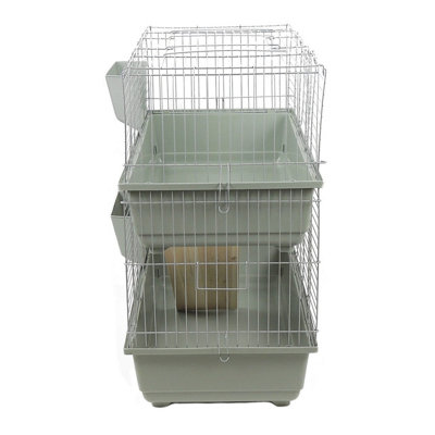 Buy Rabbit 80 Double Cage Indoor for Rabbits & Guinea Pigs Beige at B&Q