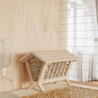 Rabbit Hay Feeder 44x33x33 cm Solid Wood Fir | DIY at B&Q