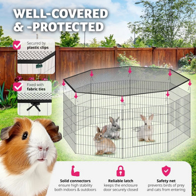 Rabbit Run Hopper - 8 enclosure grid elements with safety net, 145cm ...