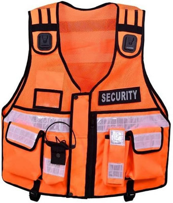RAC3 High-Vis Security Vest, Reflective Strips, Body Camera Mount ...