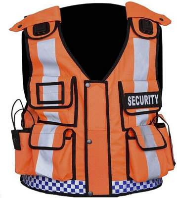 RAC3 High-Vis Security Vest, Reflective Strips, Body Camera Mount ...