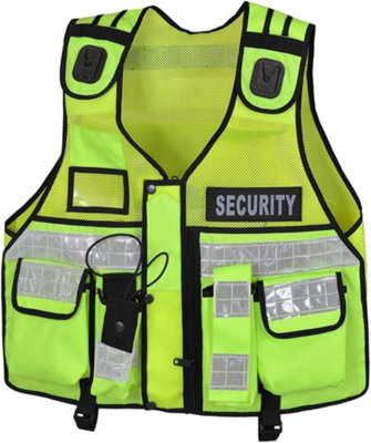 RAC3 High-Vis Security Vest, Reflective Strips, Body Camera Mount ...
