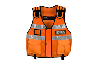 RAC3 High Visibility Security Vest - Multi-Pocket, Body Camera Mount ...