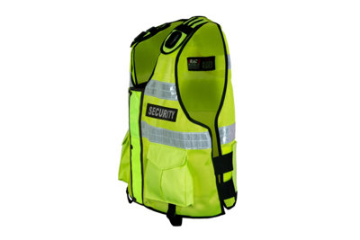 RAC3 High Visibility Security Vest - Multi-Pocket, Body Camera Mount ...