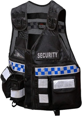 RAC3 High-Visibility Security Vest with Reflective Strips, Blue Checker ...
