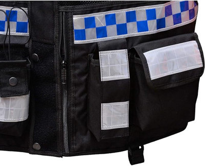 RAC3 High-Visibility Security Vest with Reflective Strips, Blue Checker ...