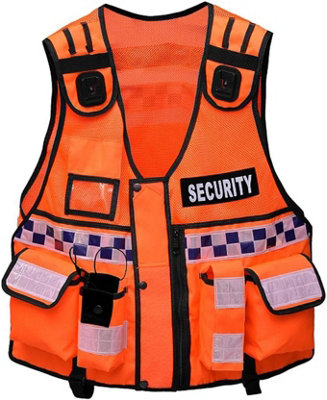 RAC3 High-Visibility Security Vest with Reflective Strips, Blue Checker ...