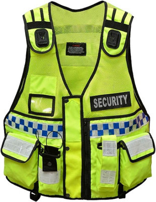 RAC3 High-Visibility Security Vest with Reflective Strips, Blue Checker ...