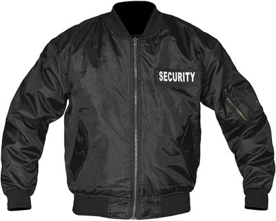 RAC3 Security Bomber Jacket for Men - Durable Black Nylon with ...
