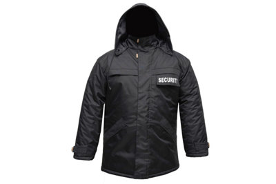 RAC3 Security Parka Jacket with Hood for Men, Water-Resistant ...
