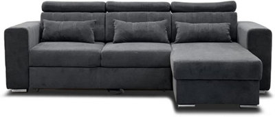 RAC3 Stylish and Functional Corner Grey Color Sofa Bed with Storage ...