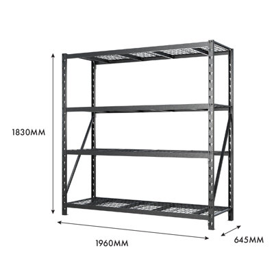 RACK 1000 4 Shelf Shelving Unit 1930 x 1830 x 640mm