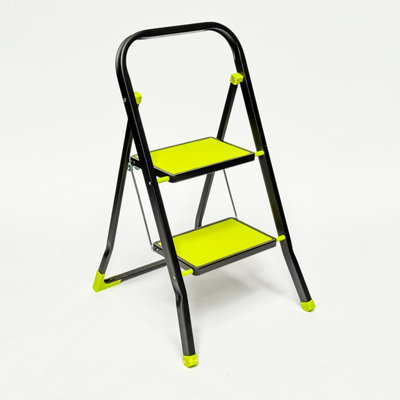 RackitDirect StepIt 2 Step Steel Step Ladder with Anti-Slip Feet
