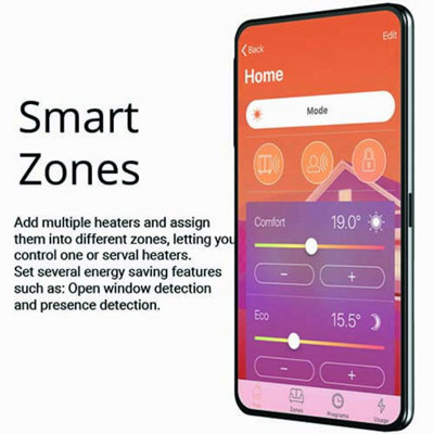 Radialight Icon Wifi Vertical Electric Panel Heater, Wall Mounted, 750W ...