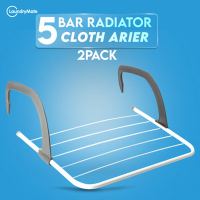 Radiator Airer 5 Bars Over Door Clothes Airer Adjustable Folding ...