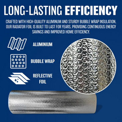 Radiator Bubble Insulation Foil 5M X 60Cm 3.6Mm Thick Heat Reflective Insulate