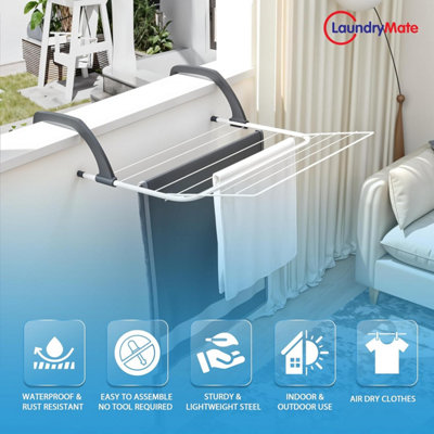 Radiator Clothes Airer 9 Bar Foldable Clothes Drying Rack with ...