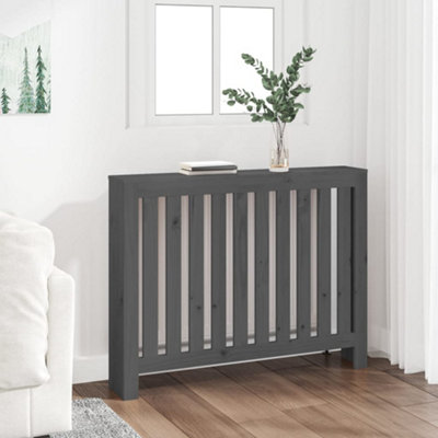 Radiator Cover Grey 108.5x19x84 cm Solid Wood Pine at B&Q