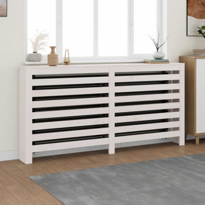 Radiator Cover White 169x19x84 cm Solid Wood Pine | DIY at B&Q