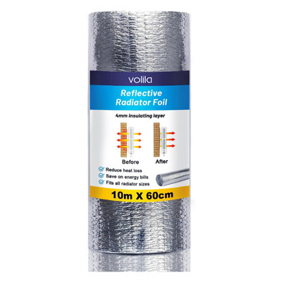 Radiator Foil Roll with Thermal Insulation Bubbles (10M x 60cm) Energy ...