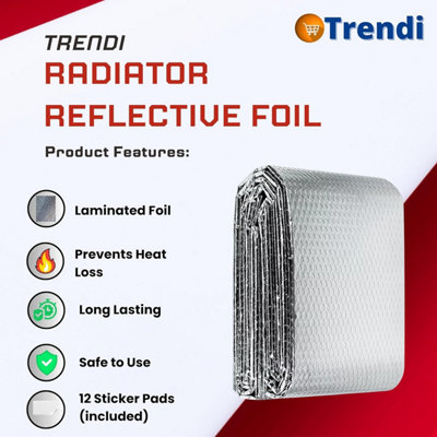 Radiator Reflective Foil Insulation - Energy-Saving Heat Reflector, Cut ...