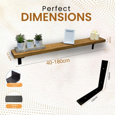 Radiator Shelf, Narrow Hallway Wall Board (Tudor Oak, 150cm Long)