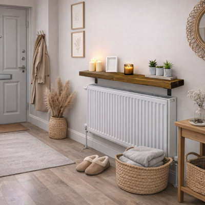 Radiator Shelf Wall Mounted Solid Wood, Narrow Radiator Cover 15cm Deep ...