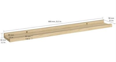 Radiator Shelf With Lip 115x9x3cm Light Oak