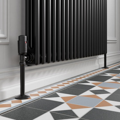 RadiLux 130mm Black Radiator Pipe Covers & Collars Rad Pipes Trim ...