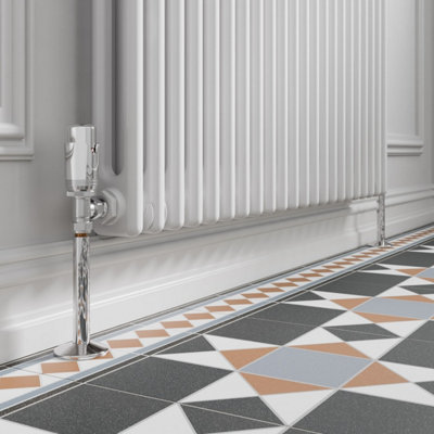 RadiLux 130mm Chrome Radiator Pipe Covers & Collars Rad Pipes Trim ...