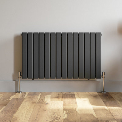 RadiLux Anthracite Designer Radiator Horizontal Flat Panel Double Panel ...
