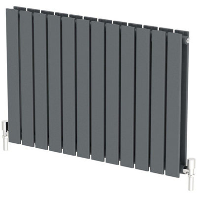 RadiLux Anthracite Designer Radiator Horizontal Flat Panel Double Panel ...