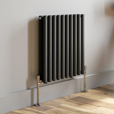 RadiLux Anthracite Designer Radiator Horizontal Oval Column Double ...