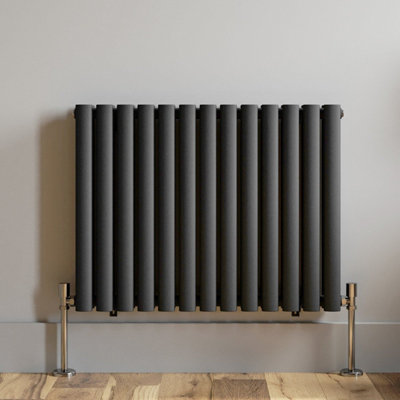 RadiLux Anthracite Designer Radiator Horizontal Oval Column Double ...